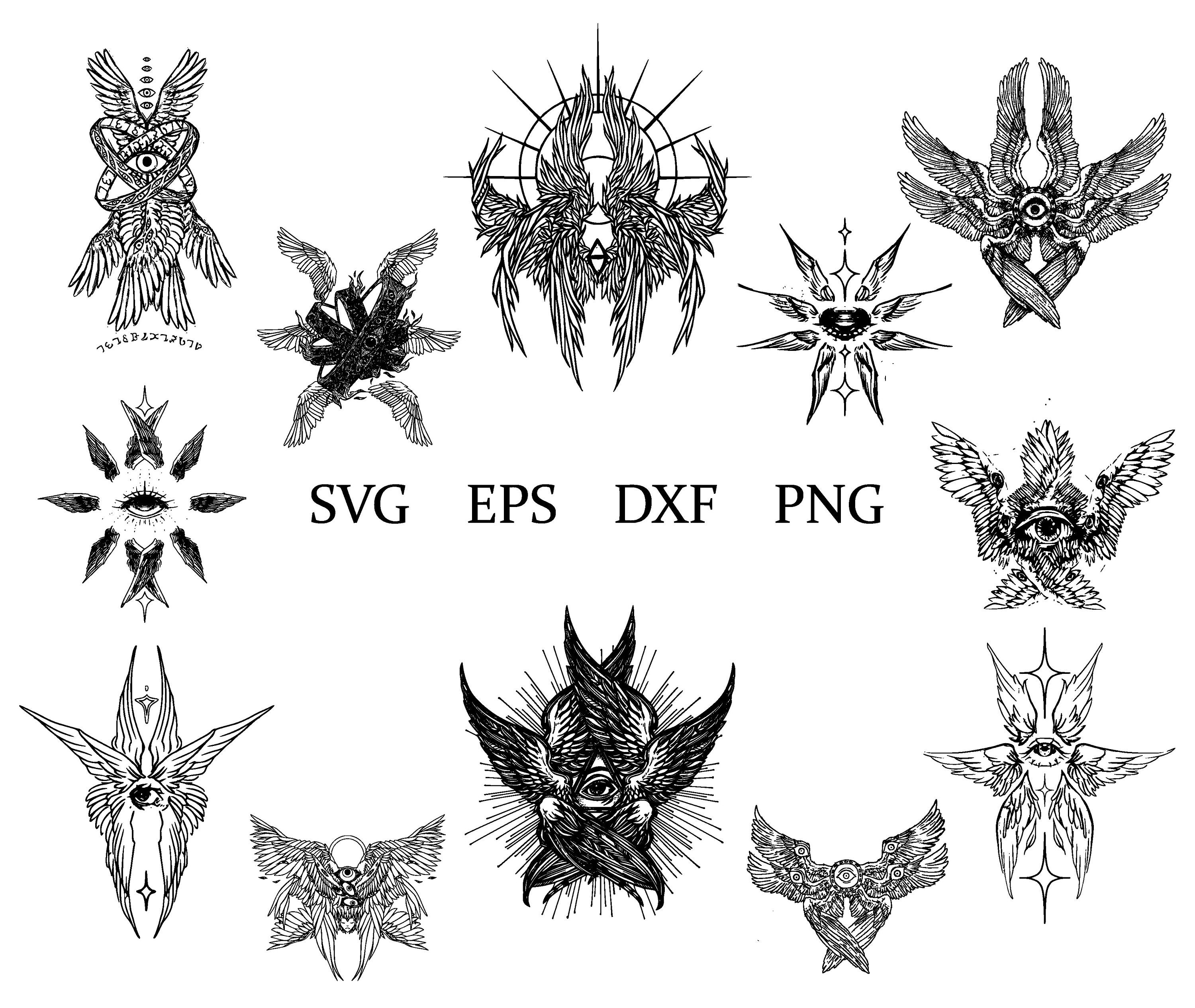 Biblically Accurate Angel Svg Seraphim Clipart Angel Eps - Etsy