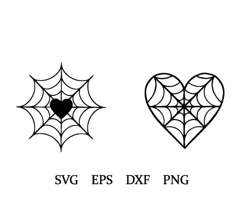 Heart Spiderweb Spiderweb Svg Love Heart Web Clipart - Etsy