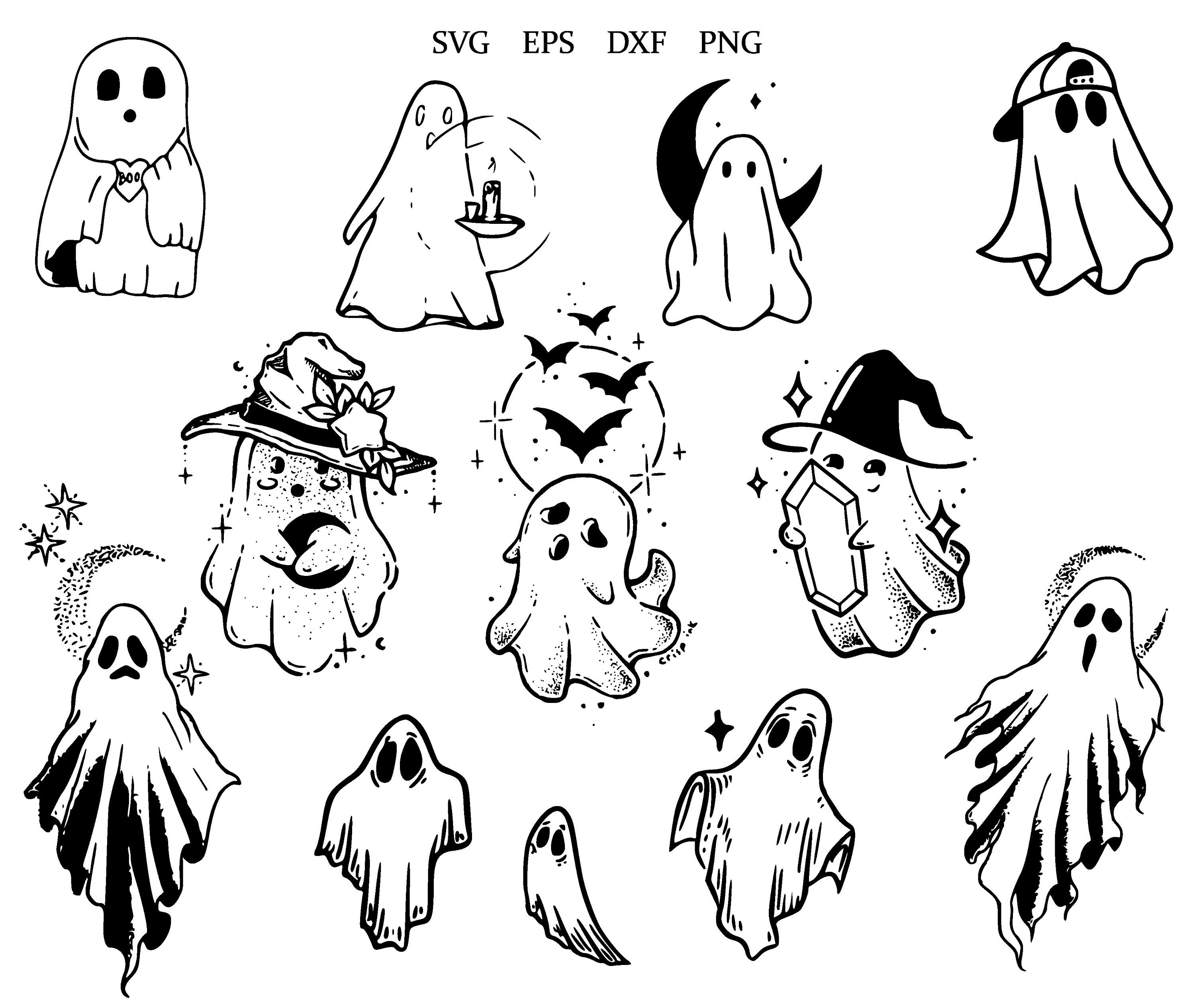 Spooky Ghosts Svg Ghost Clipart Spirits Halloween Eps Dxf Png - Etsy