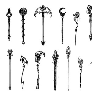 Magic Staffs Svg Wizard Staff Clipart Mystical Staffs Png Eps Dxf - Etsy UK