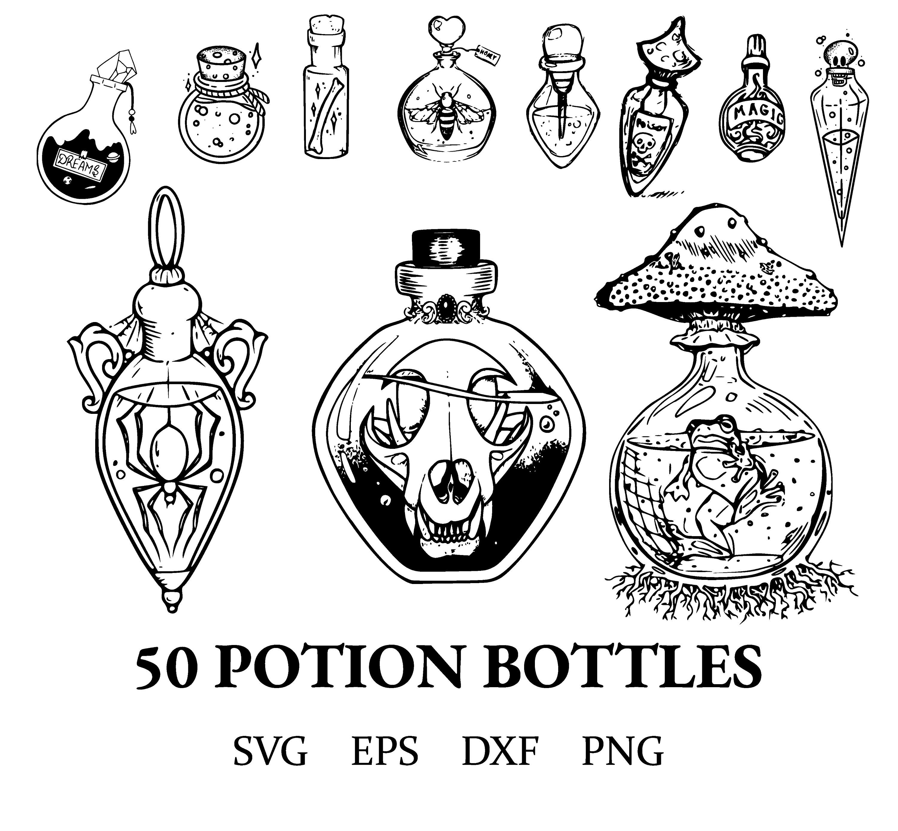 Potion Bottle Svg Potion Bottle Bundle Witchy Svg Apothecary Bottles - Etsy