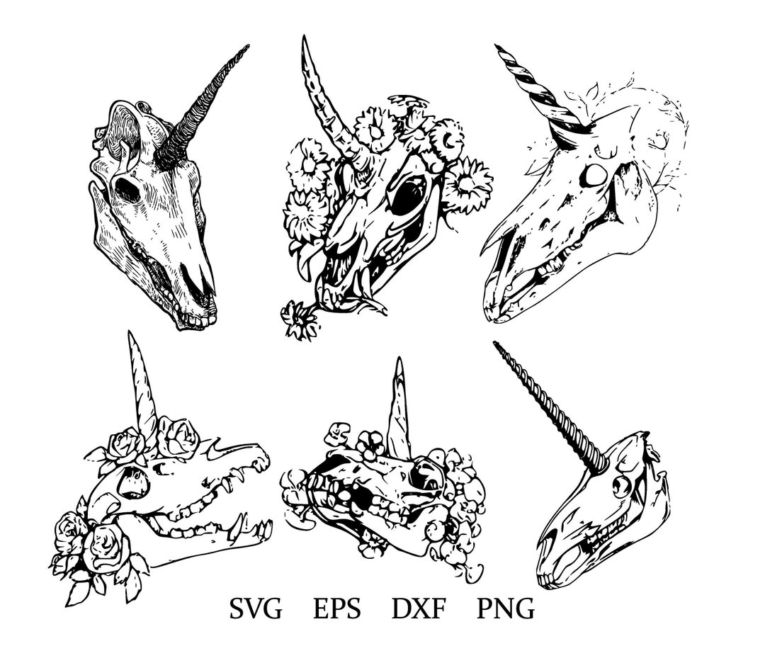 Unicorn Skulls Svg Skulls Svg Mythical Creature Dark Fantasy Unicorn - Etsy