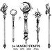 Magic Staffs Svg Wizard Staff Clipart Mystical Staffs Png Eps Dxf - Etsy