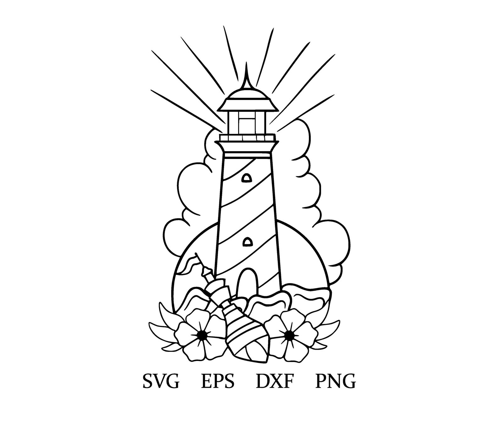 Lighthouse Svg Nautical Clipart Ocean Decal Eps Png Dxf - Etsy