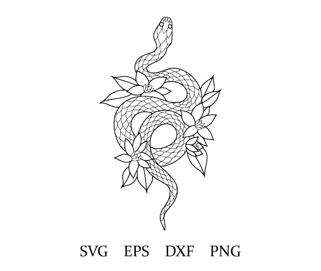 Floral Snake Snake Svg Printable Flower Snake Clipart Eps Png Dxf - Etsy