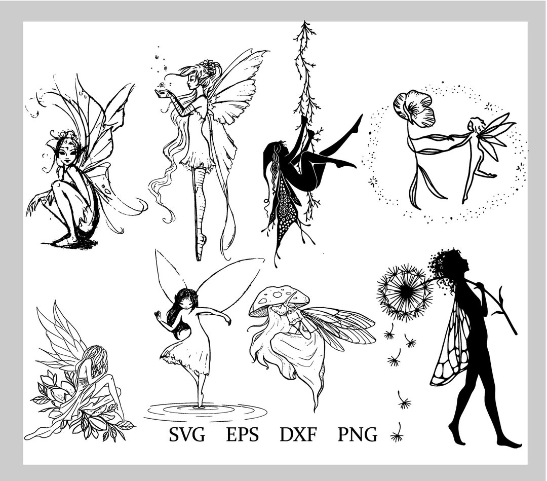 Fairy Silhouette SVG File Fairy Clipart Fairy Vector - Etsy