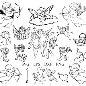 Cherubs Svg Baby Angels Clipart Love Angels Png Dxf Eps - Etsy