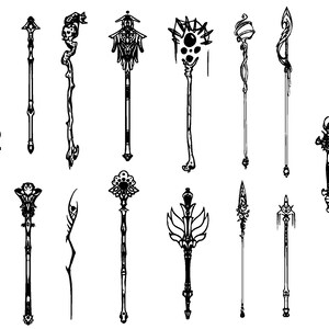 Magic Staffs Svg Wizard Staff Clipart Mystical Staffs Png Eps Dxf - Etsy UK