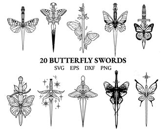 Épées svg poignard svg clipart de lames mystiques art de l'épée ...