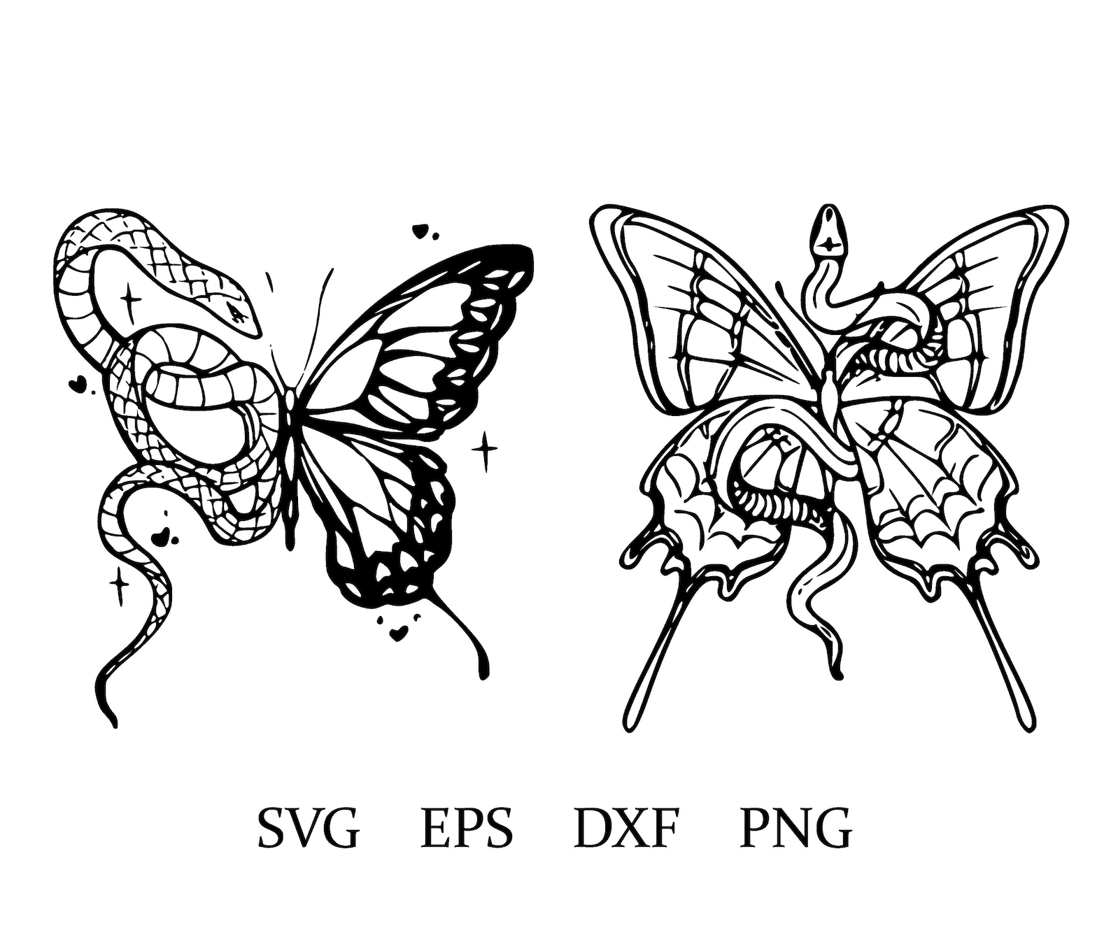 Butterfly Snake Snake Butterfly Svg Floral Snake Eps Png Dxf - Etsy UK