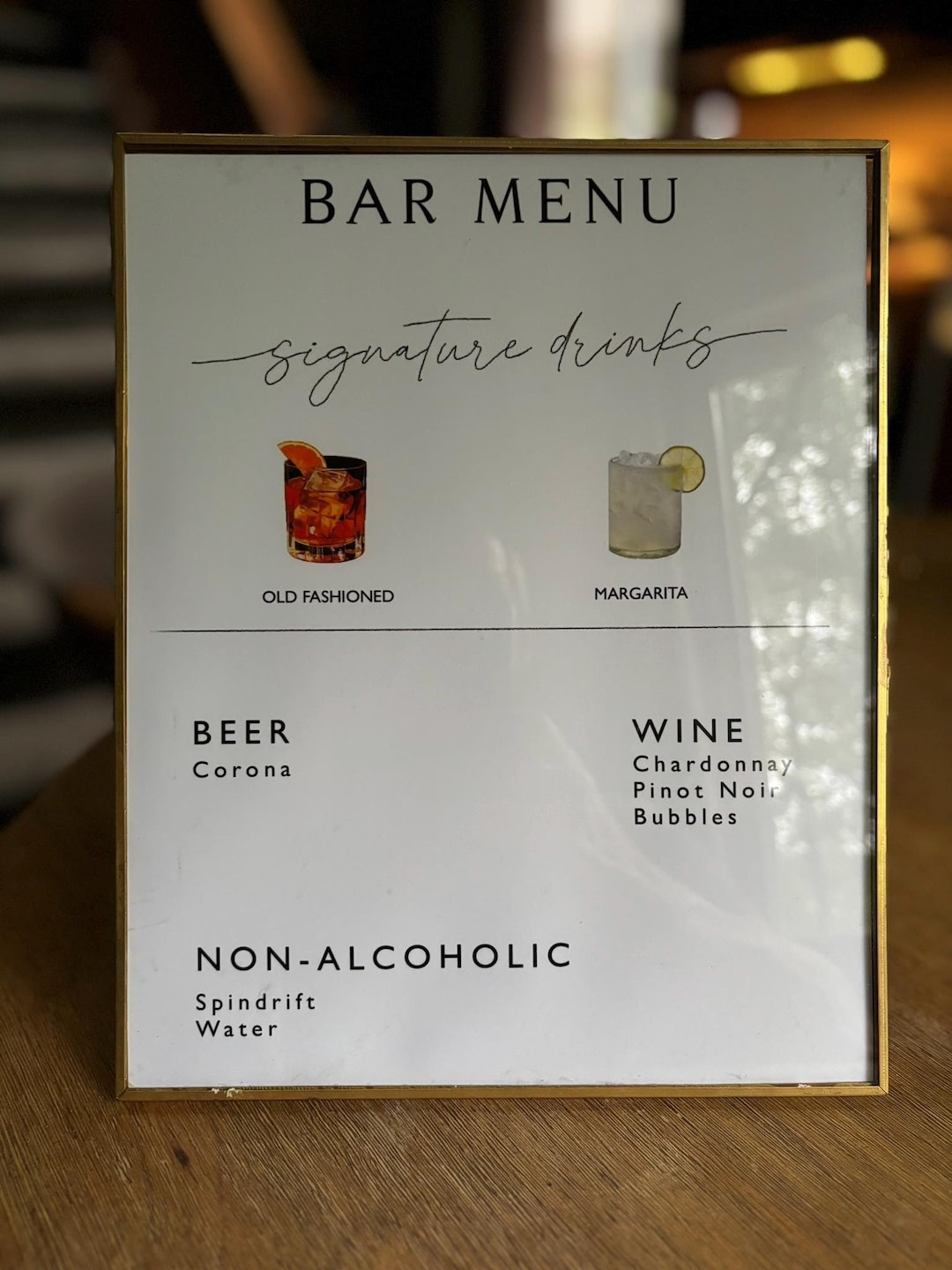Customizable Bar Menu for Special Events - Parties, Weddings ...
