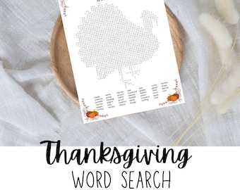 Kindergarten Thanksgiving Word Search With Answer Key, Printable - Etsy