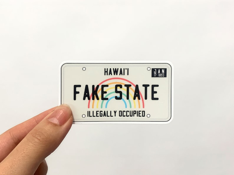 Hawai'i Sticker | Fake State License Plate | Weatherproof Vinyl - Etsy