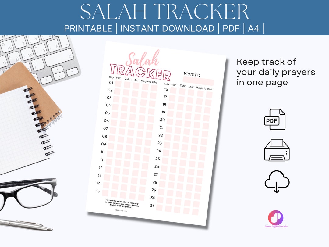 Salah Tracker Printable 2024 | Muslim Prayer Tracker | Monthly Daily ...