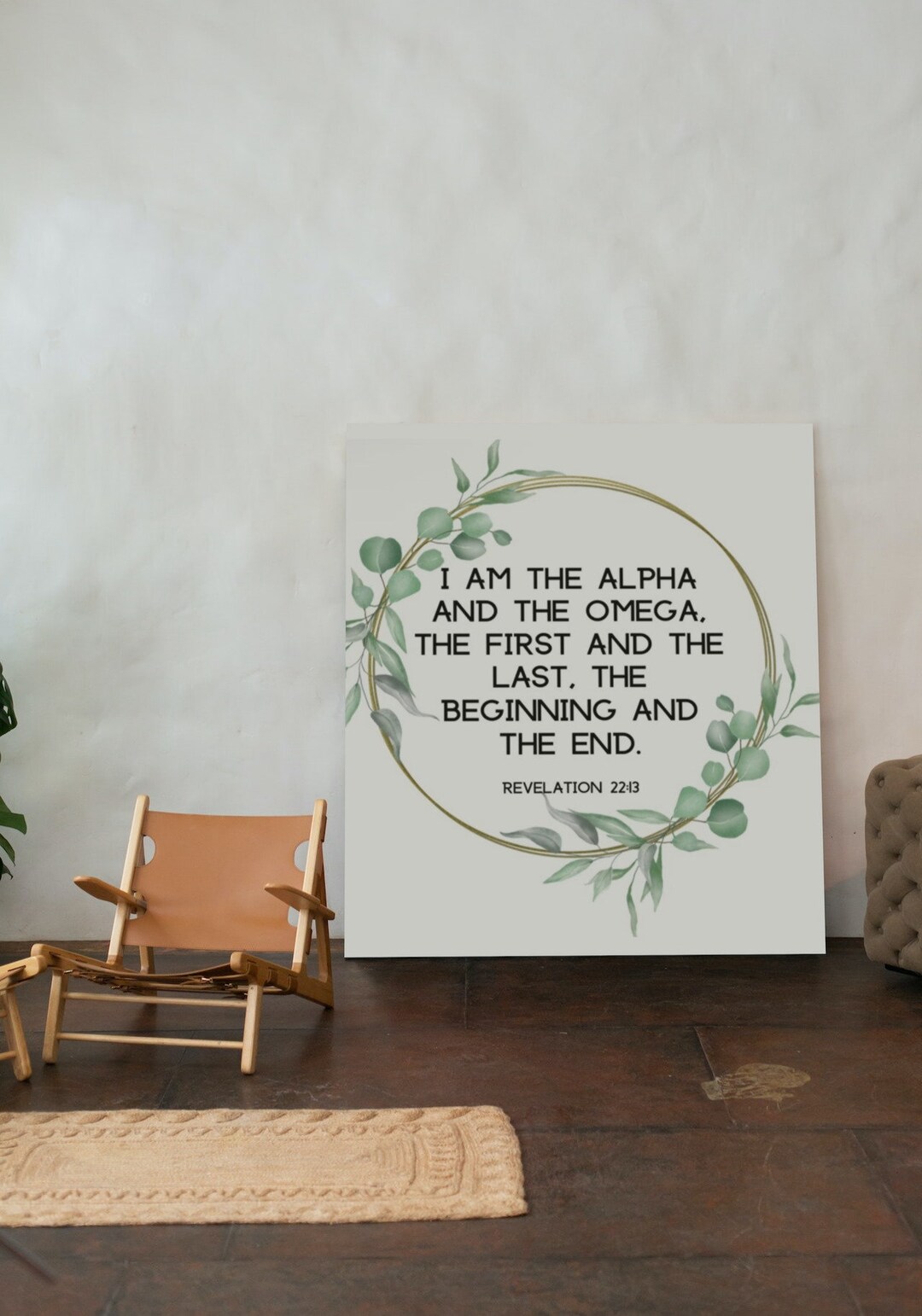 Faith Bible Verses Wall Art 2 Revelation 22 13, Boho Minimalist Living ...