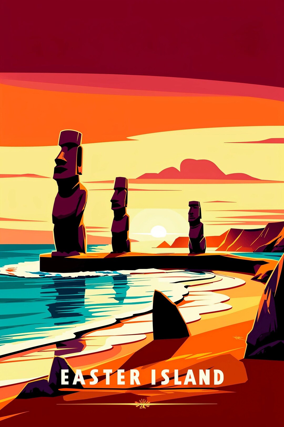 Easter Island, Rapa Nui Wall Poster - Etsy