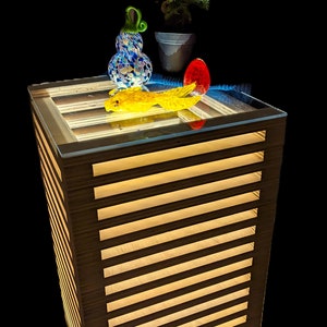 Illuminated Nightstand LED Side Table Modern Infinity - Etsy