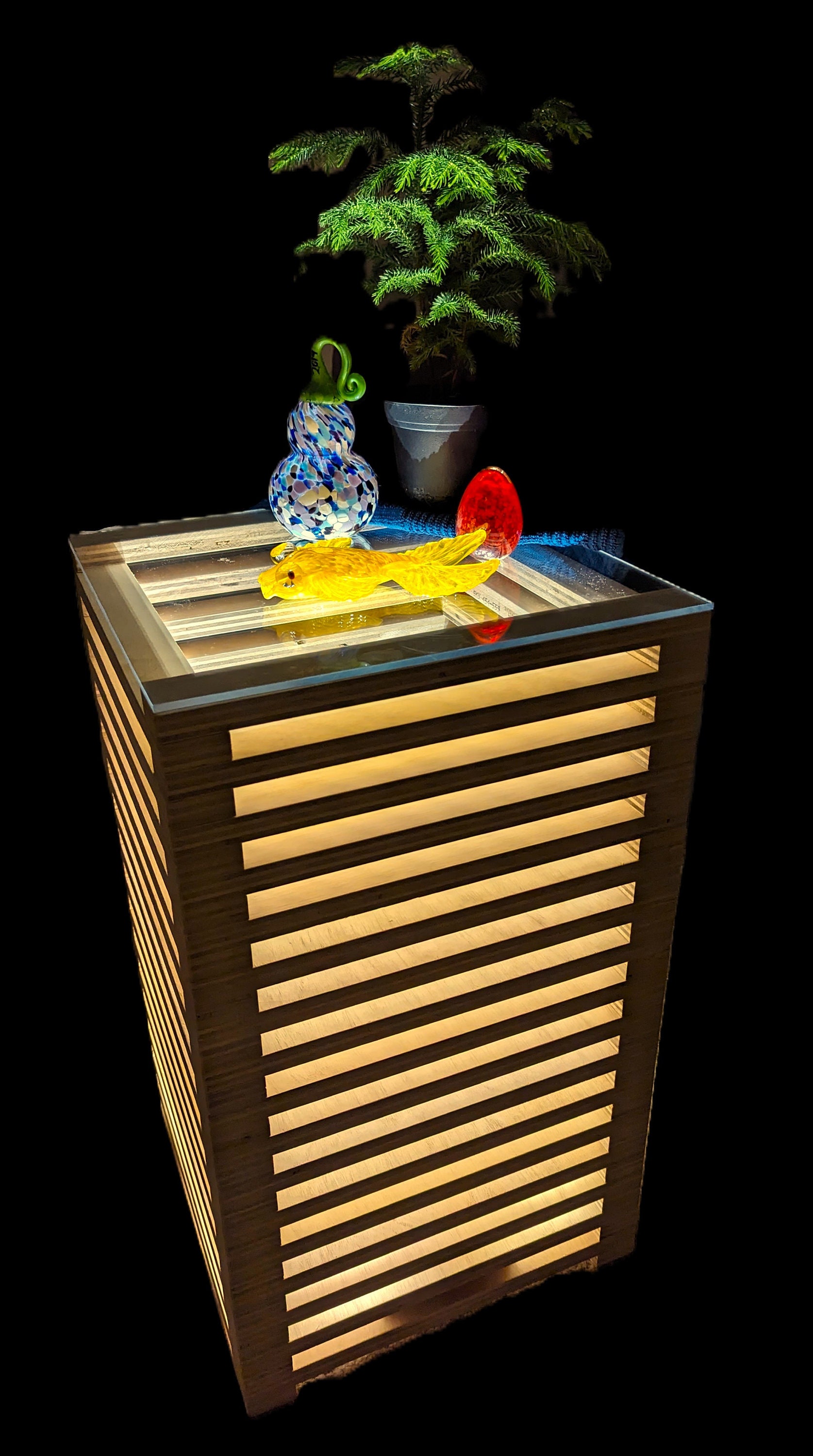 Illuminated Nightstand LED Side Table Modern Infinity - Etsy