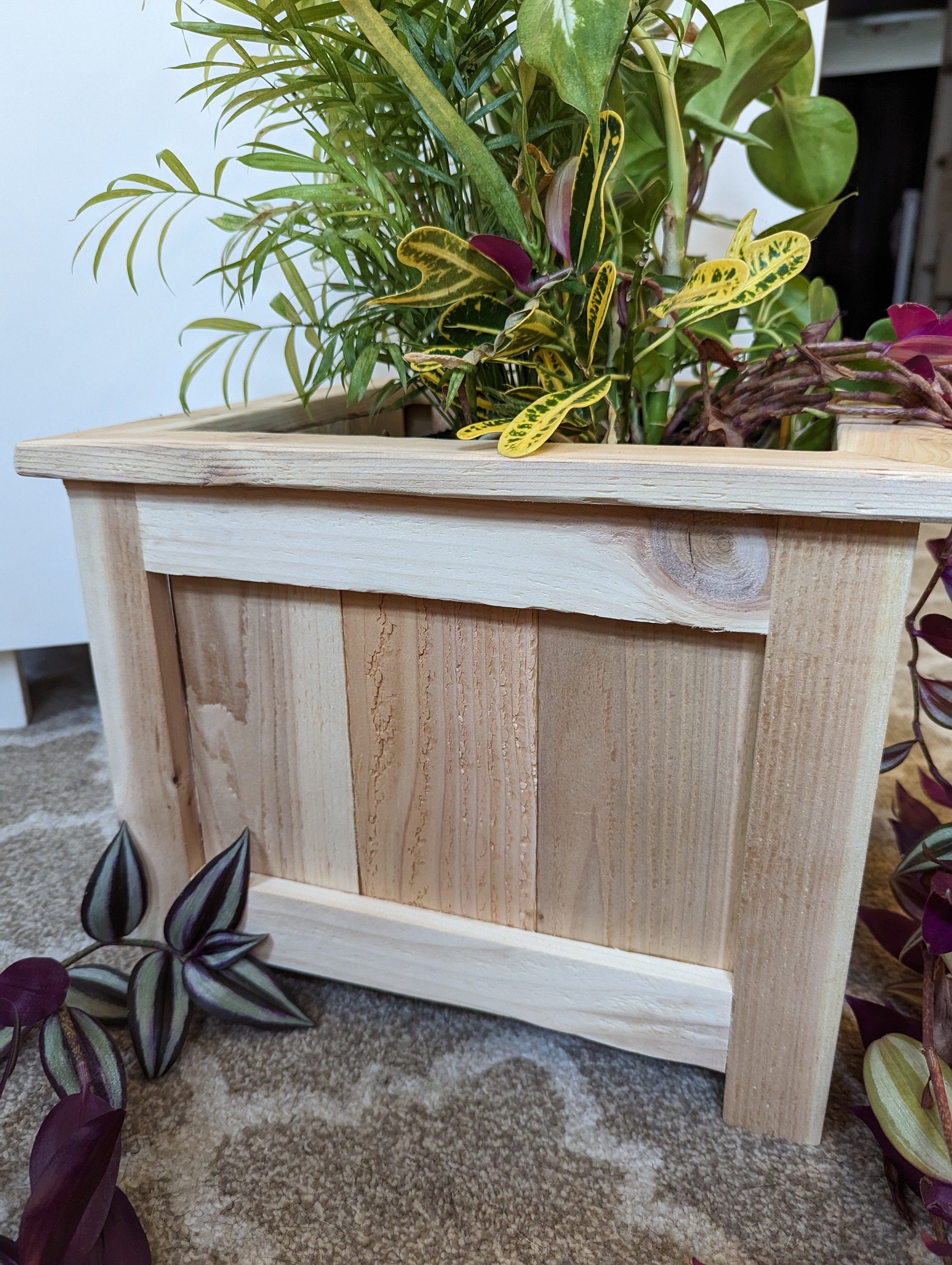 Rustic Wood Planter Box for Farmhouse-style Gardens Cedar - Etsy