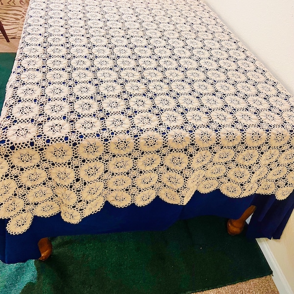 Vintage Crochet Tablecloth - Etsy
