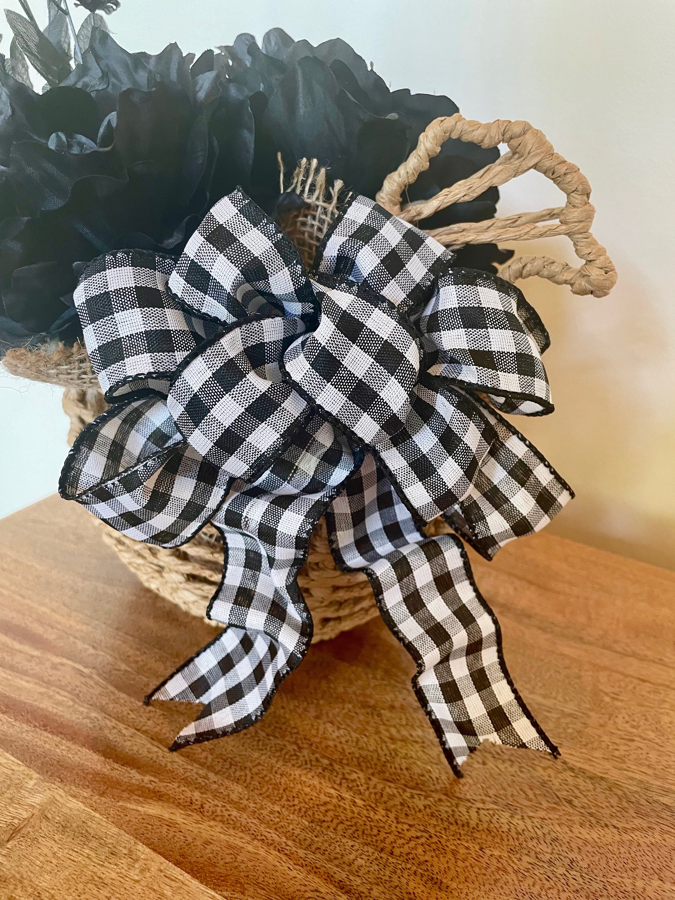 Farmhouse Artificial Flower Arrangement Country Black and White Decor ...