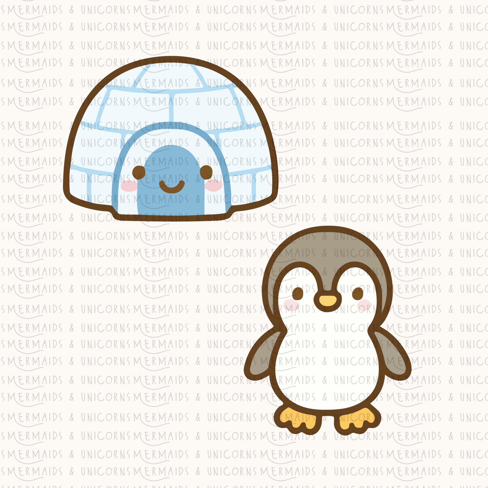 Kawaii Winter Clipart | Polar Bear, Penguin, Narwhal (digital Download ...