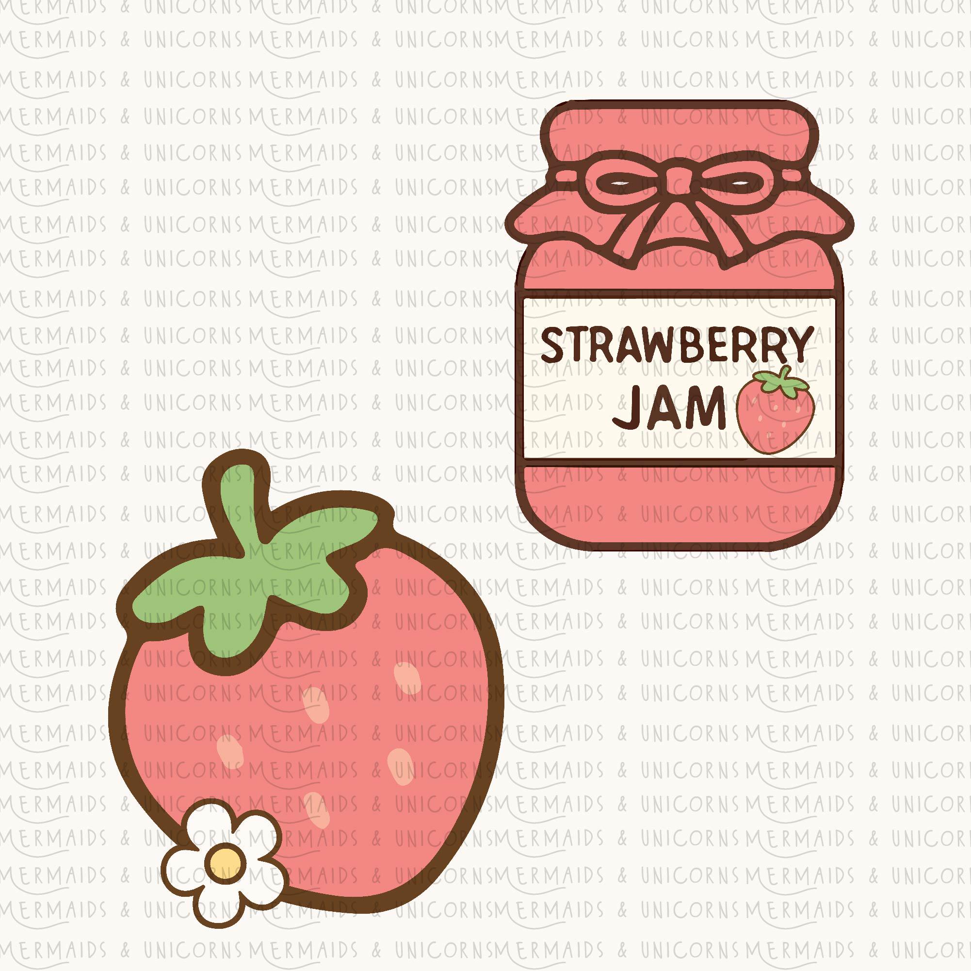 Strawberry Kawaii Clipart Set | Cute Strawberry Pastel PNG Set ...
