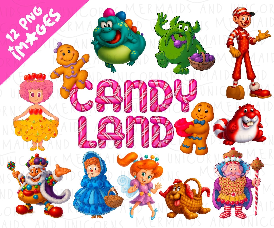 Candy Land Clipart: 80's Magic Candy PNG Images (digital Download ...