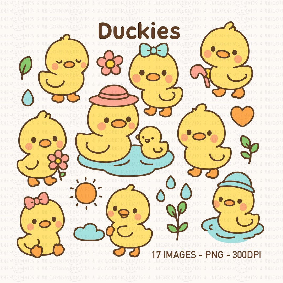 Cute Duck Clipart | Baby Duck PNG | Yellow Ducklings Digital Download ...