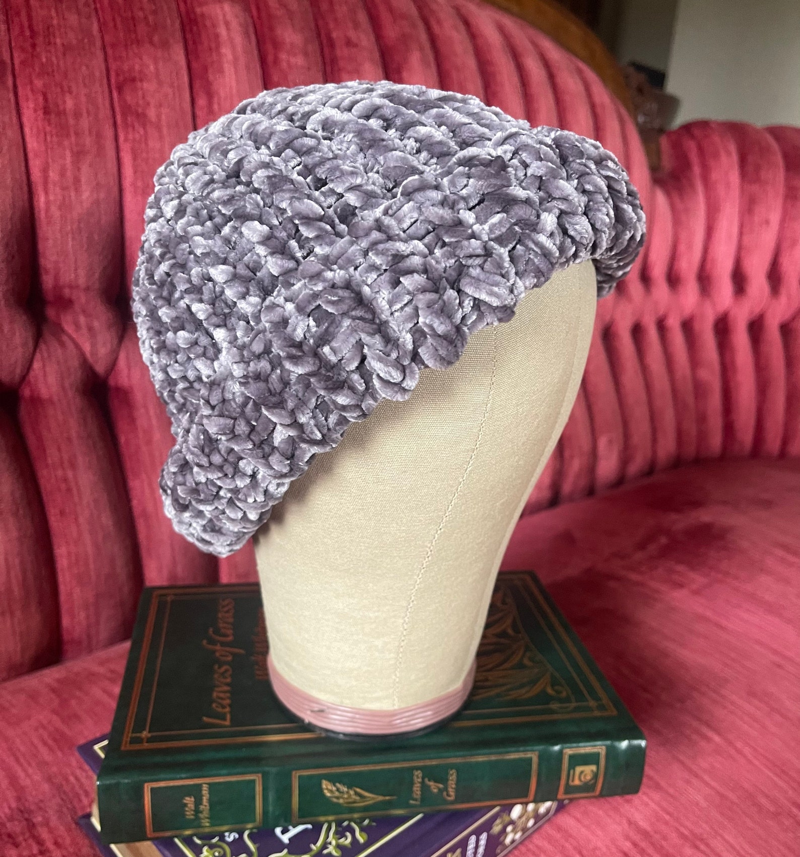 Fashionable Silver Velvet Foldable Beanie, Super Soft and Warm - Etsy