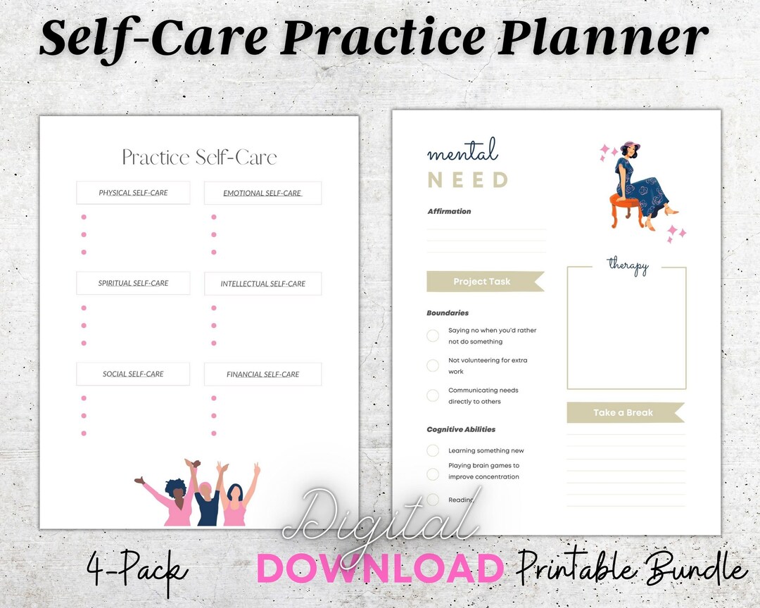 Printable Self-care Planner Bundle, Women's Self-care Practice Planner ...