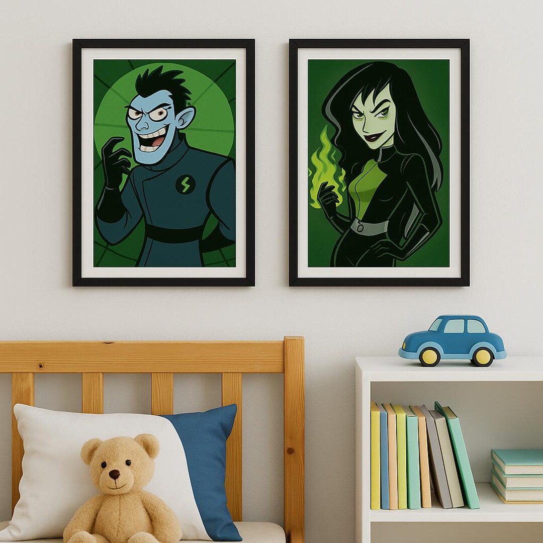 Villain Duo Art Prints: Spooky Cartoon Decor (8x10 Digital Download) - Etsy
