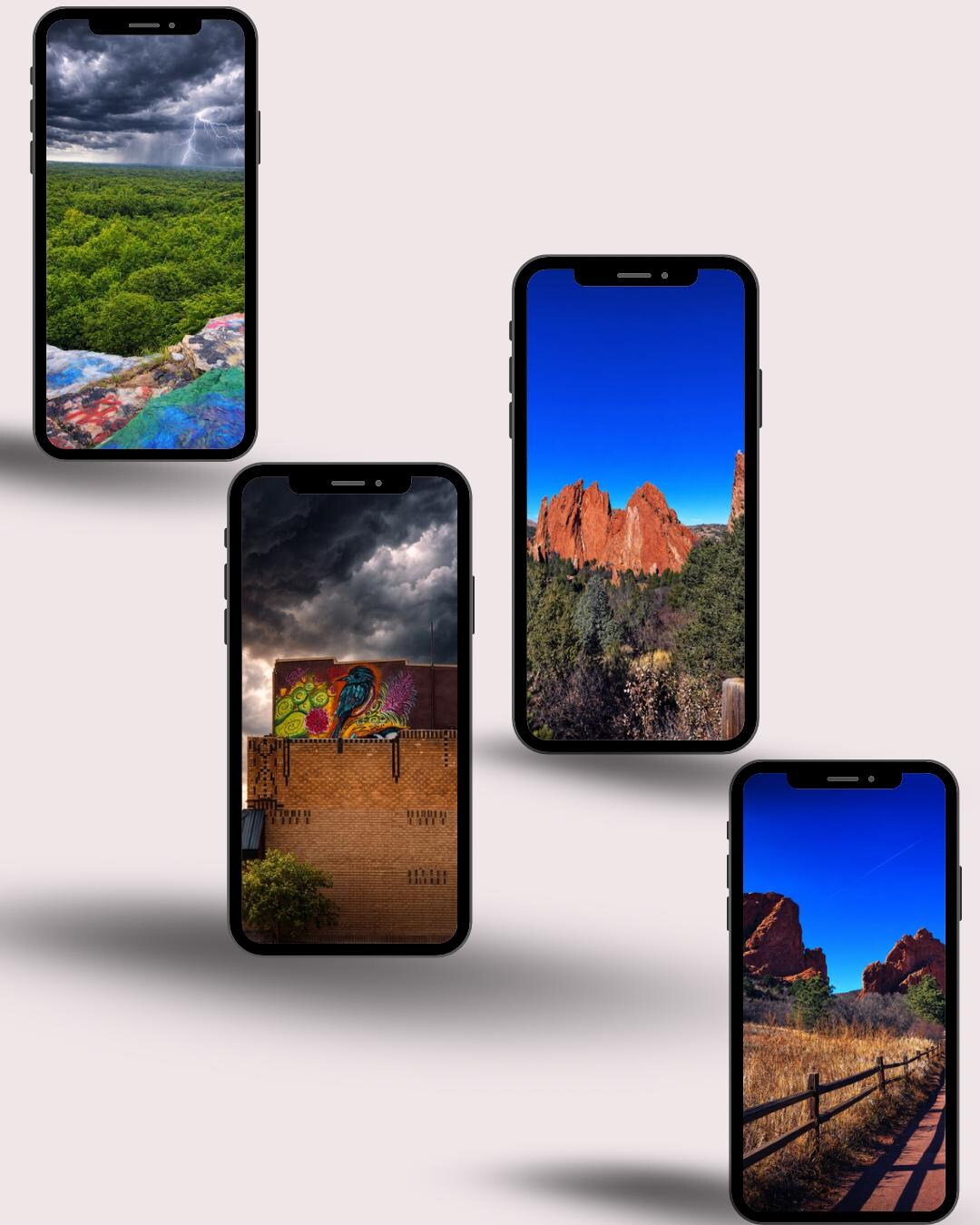 Scenic Nature Wallpaper Set | Calm & Stormy iPhone Android Lock Screen ...