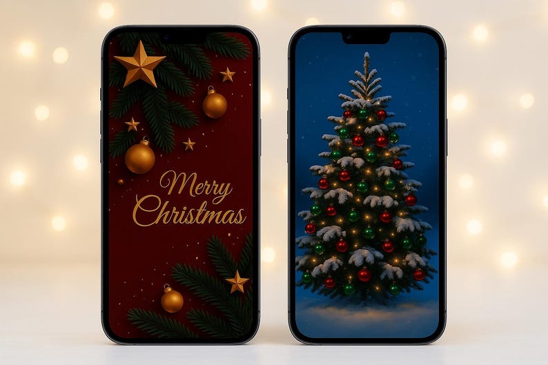 Cozy Christmas Aesthetic Wallpaper Bundle | Winter Holiday Phone ...