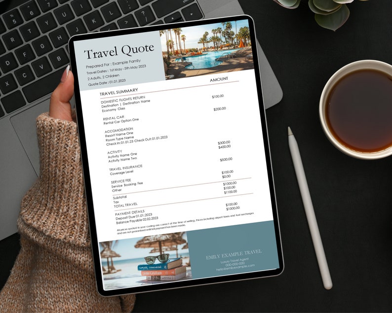 Travel Agent Quote Template: Vacation Itinerary (MS Word) - Etsy