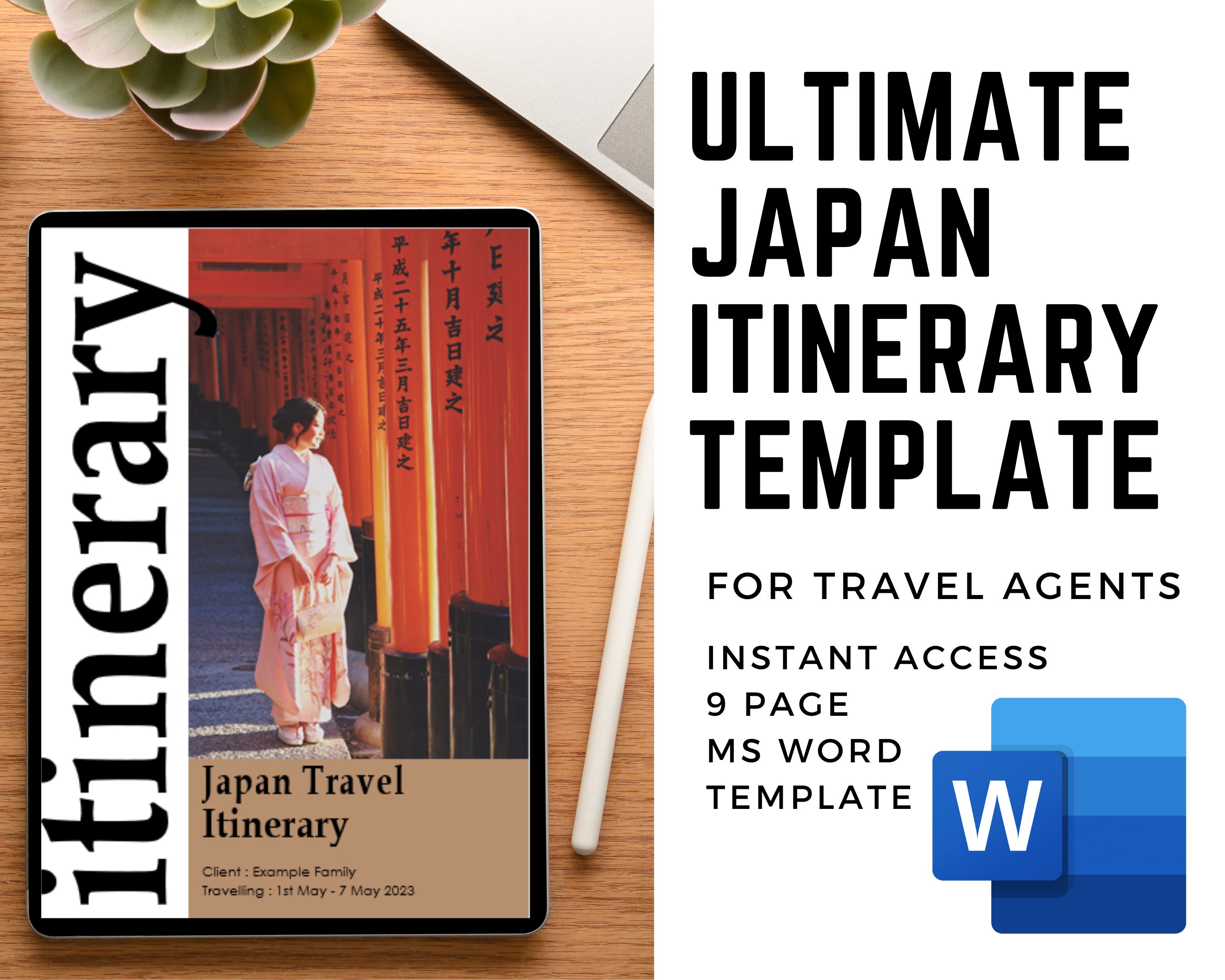 Japan Itinerary Template: 7, 10, 14 Day Travel Planner (MS Word) - Etsy