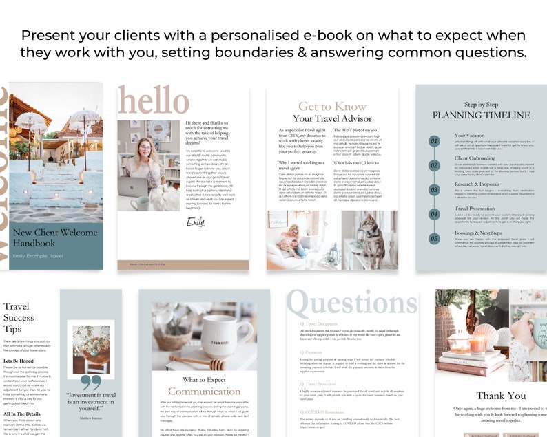 New Client Welcome Handbook Template Word Travel Agents New - Etsy