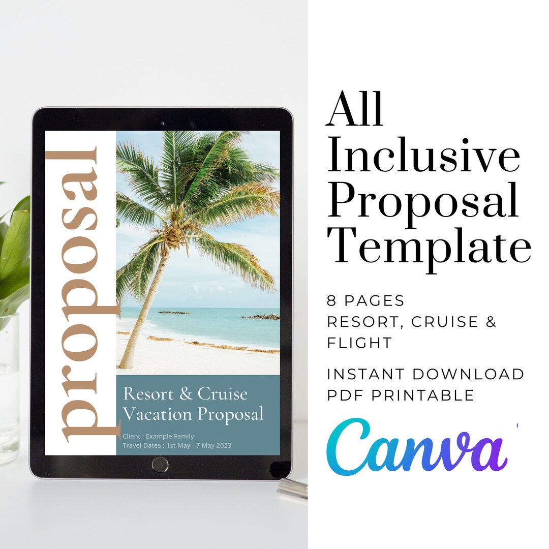 Travel Agent Proposal Template: Resort, Cruise & Flight (canva, 8-page ...
