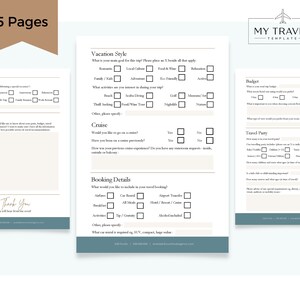 Travel Agent Client Questionnaire: Vacation Consultation Form (MS Word ...