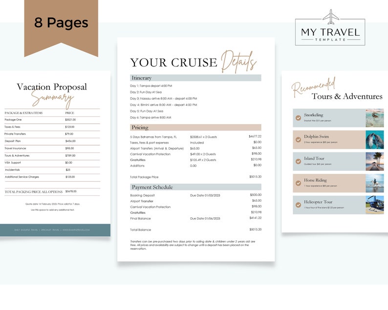 All Inclusive Resorts and Flights Template Word Cruise Proposal ...