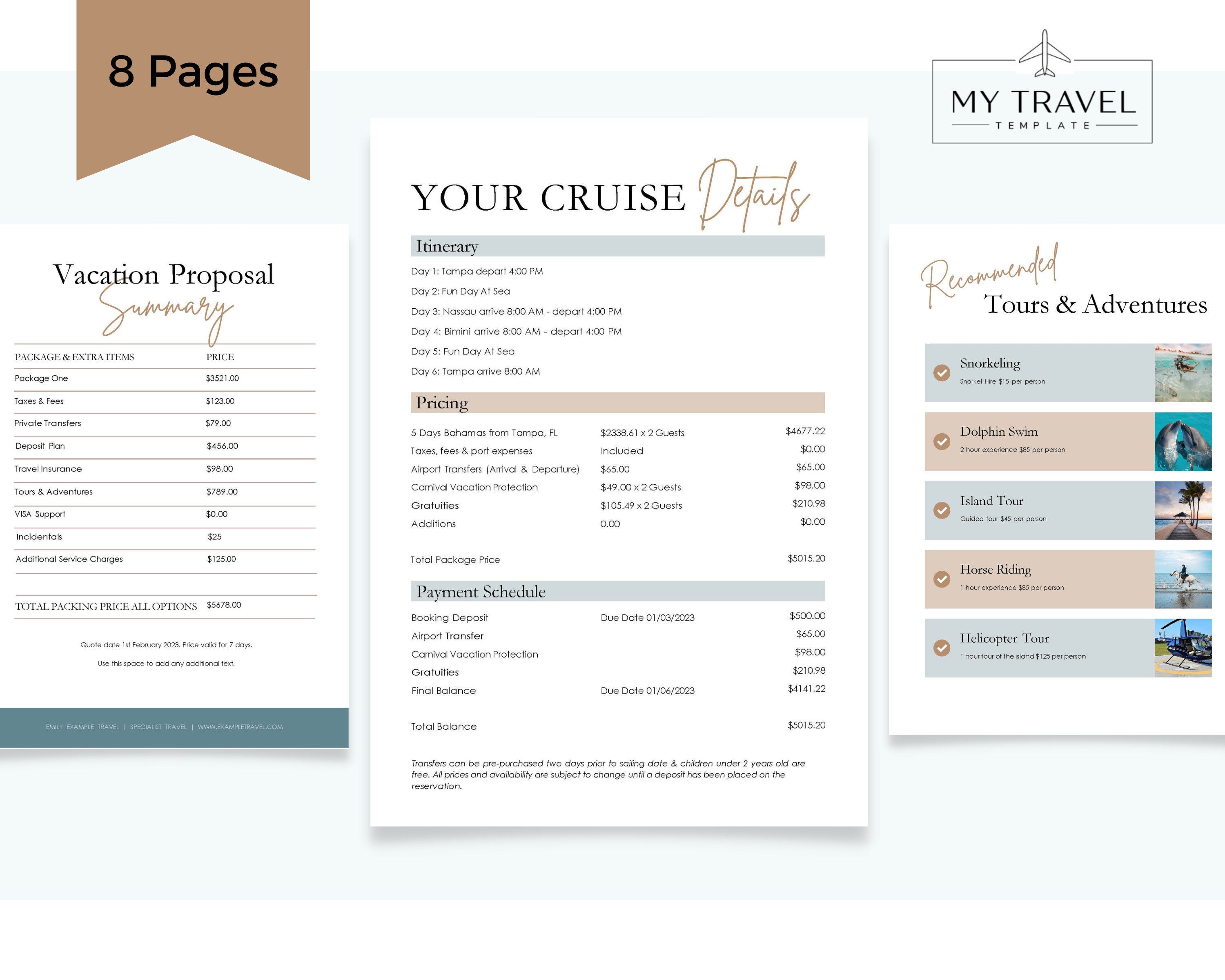 All Inclusive Resorts and Flights Template Word Cruise Proposal ...