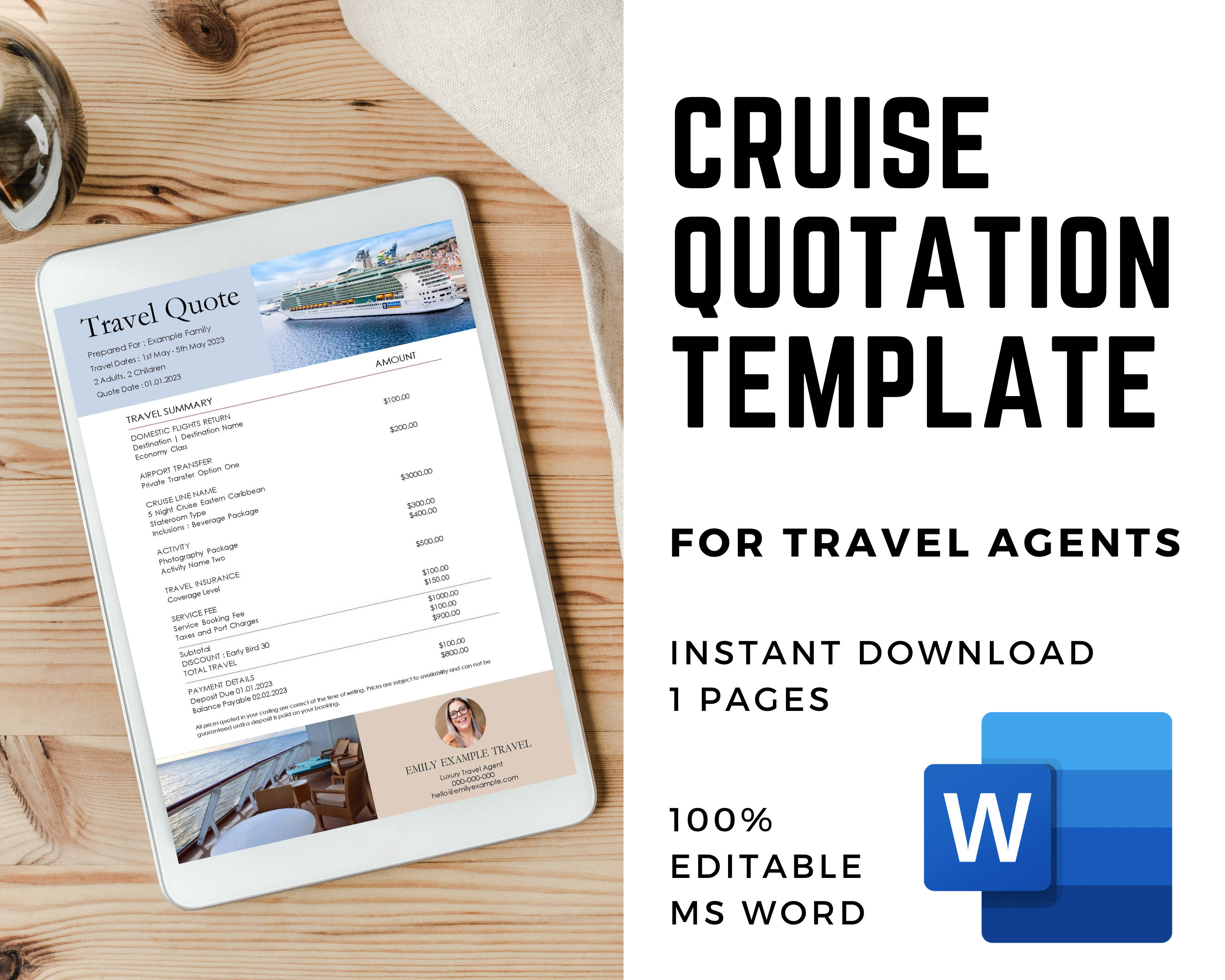 Cruise Quotation Template Word Travel Quotation Template Word All ...