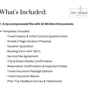 Travel Agency Startup Word Template Kit| Travel Business Startup ...