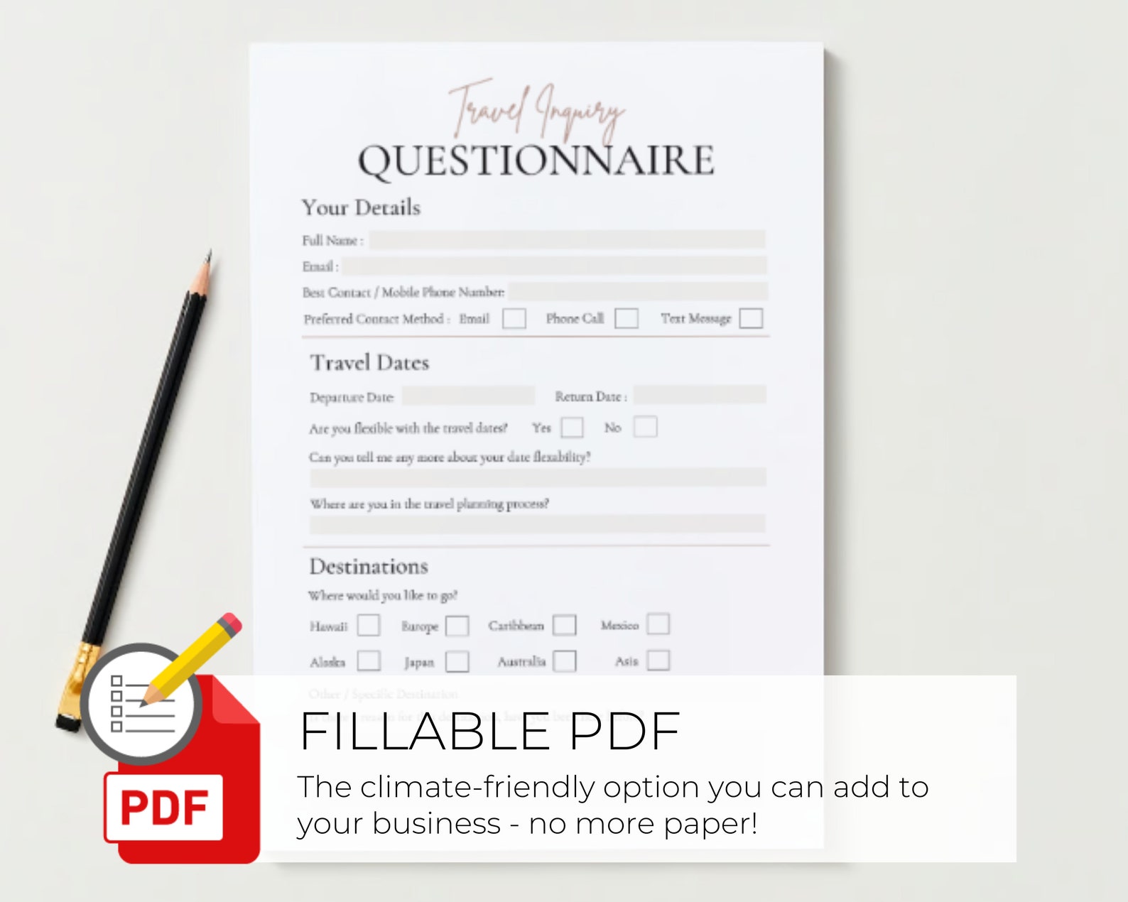 Travel Agent Forms: Fillable PDF Template Bundle (digital Download) - Etsy