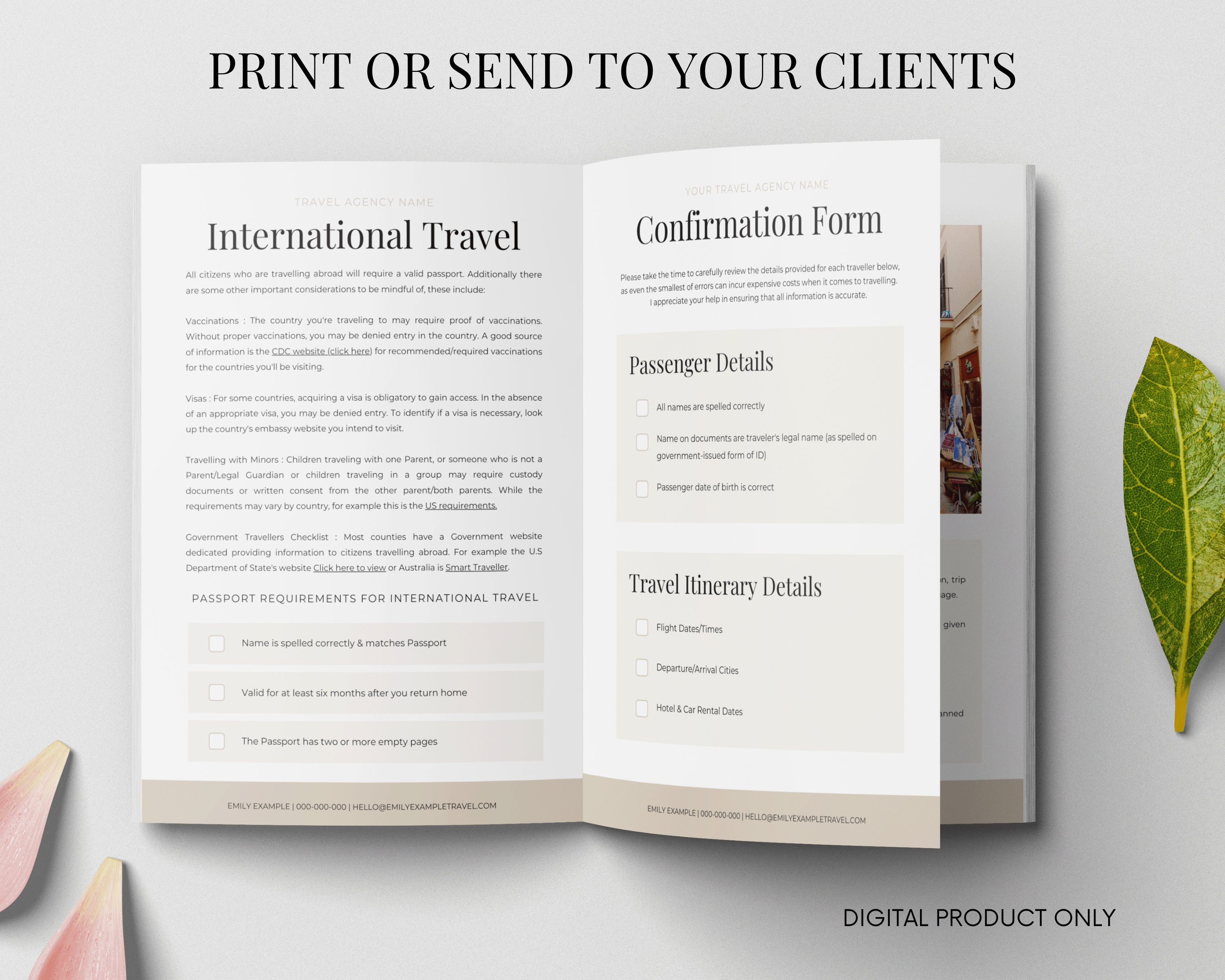 Travel Agent Client Booking Template: Trip Confirmation (canva) - Etsy
