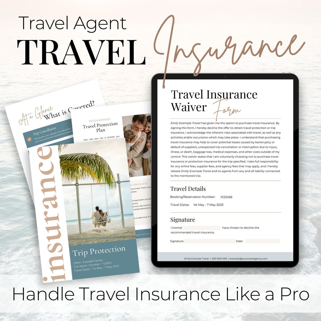 Travel Agent Insurance Waiver Template: Canva Travel Agency Form - Etsy