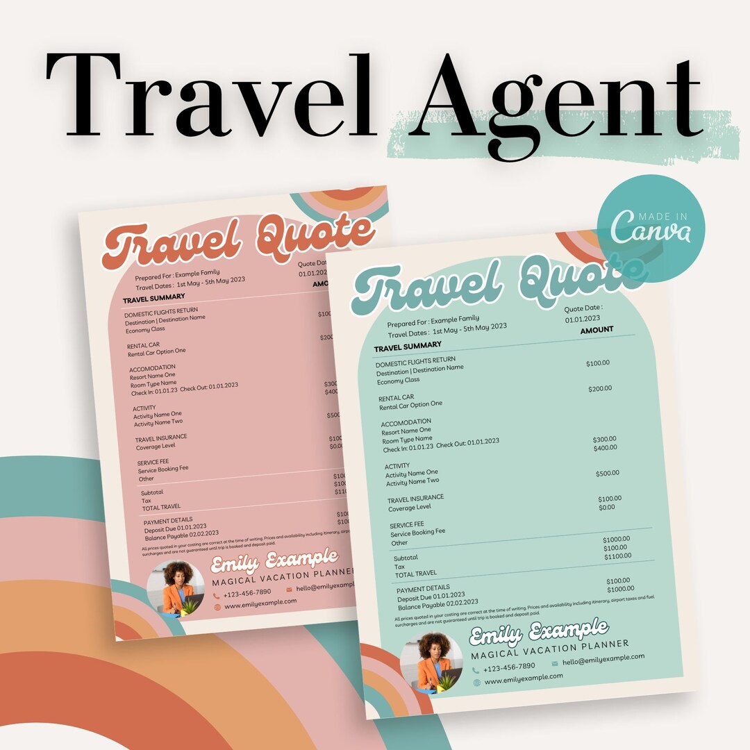 Travel Quote Canva Travel, Travelagent Form, Travelagency, Travel Agent ...