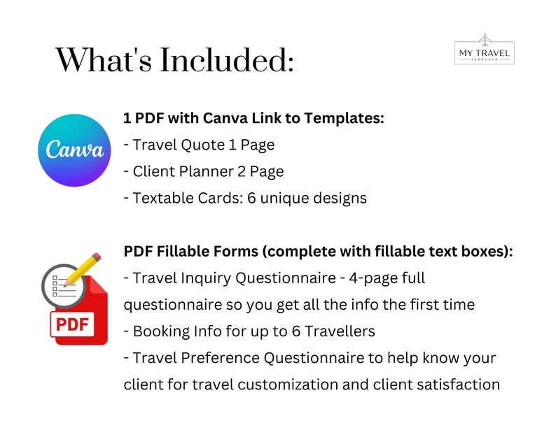 Travel Agent Templates Canva | Client Onboarding and Travel Quote ...