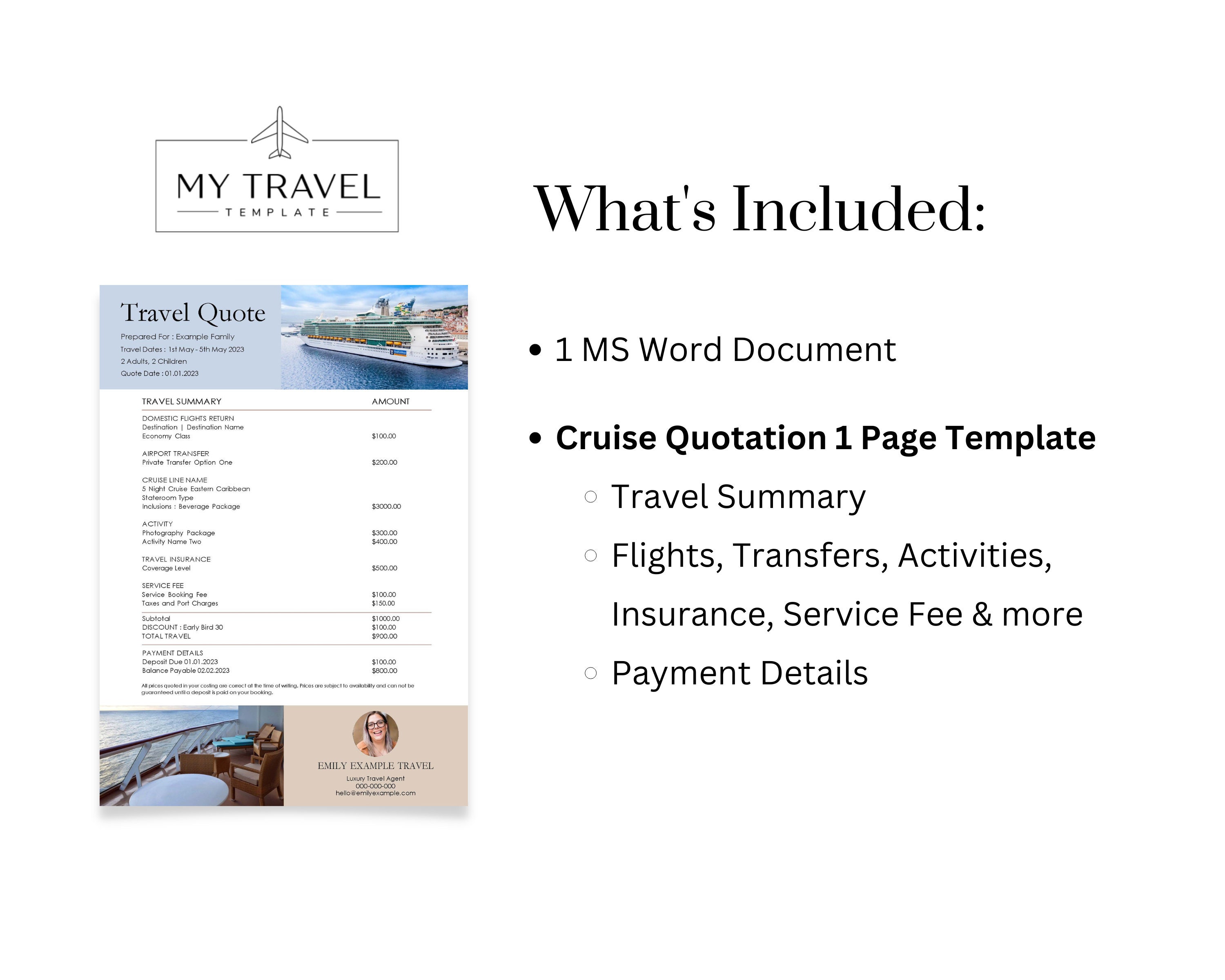 Cruise Quotation Template Word Travel Quotation Template Word All ...