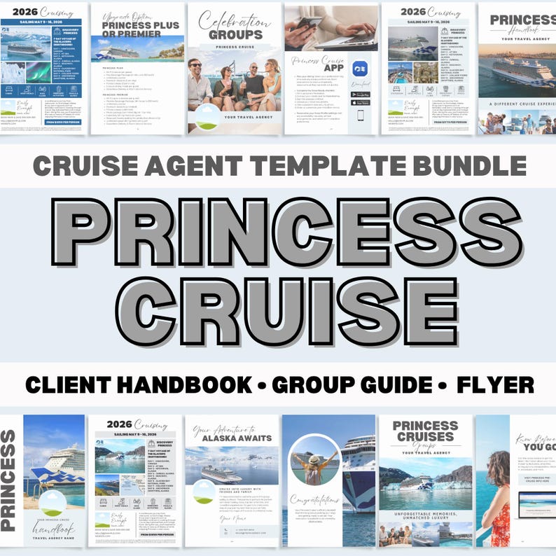 Princess Cruise Travel Agent Canva Templates Bundle (client Handbook ...